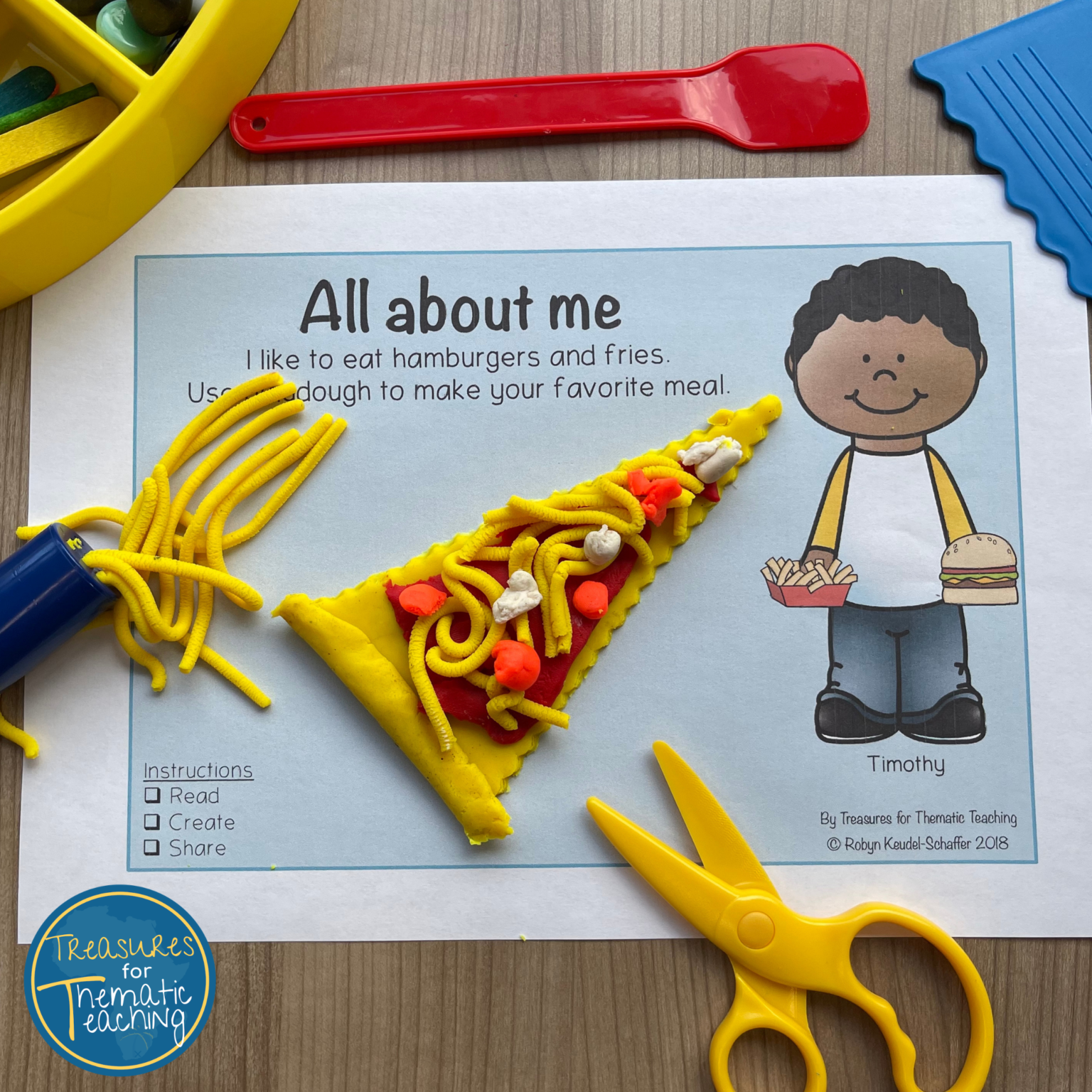 All about Me - Playdough Mats and Cards - Treasures for Thematic Teaching